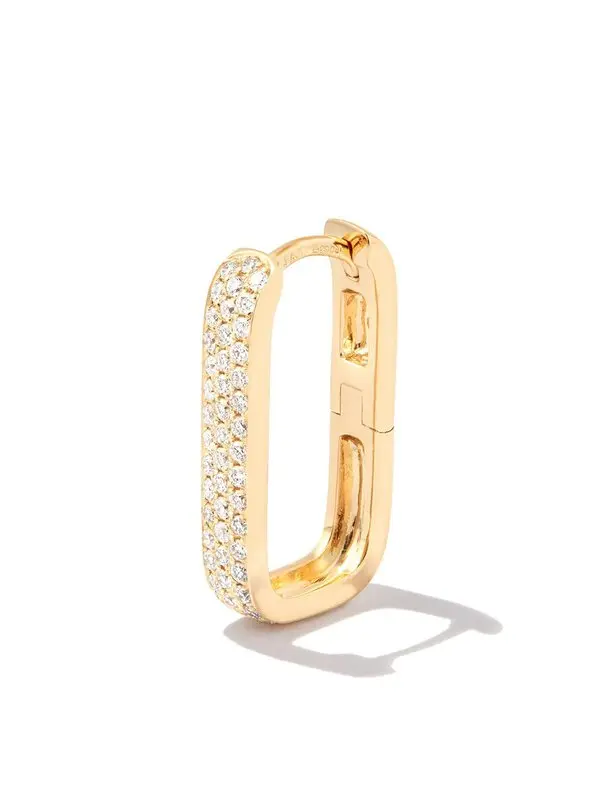 Jacquie Aiche 14kt Yellow Mini Rectangle Diamond Earring