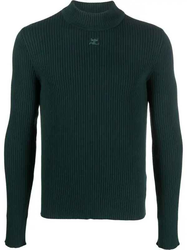 COURREGES Ribbed-knit Jumper - Green