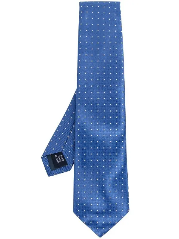 Ralph Lauren Polka-dot Silk Tie - Blue