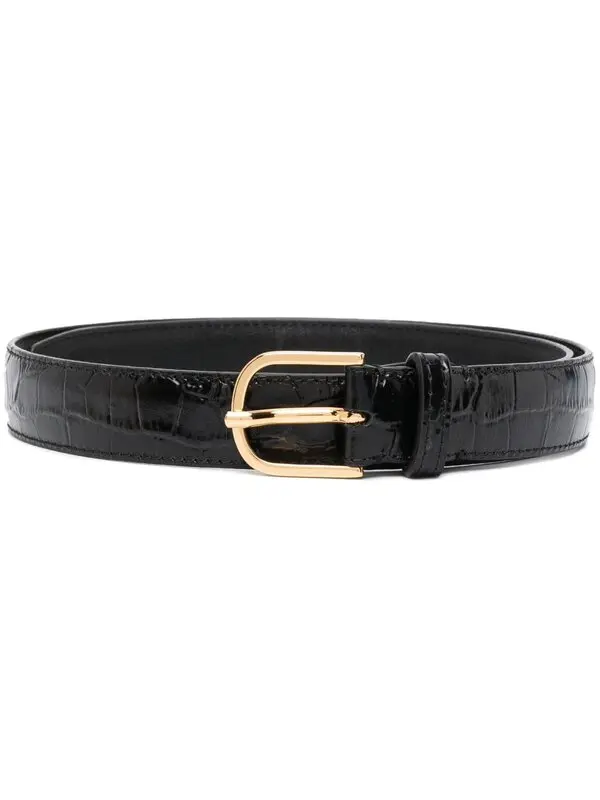 TOTÊME Crocodile-effect Leather Belt - Black
