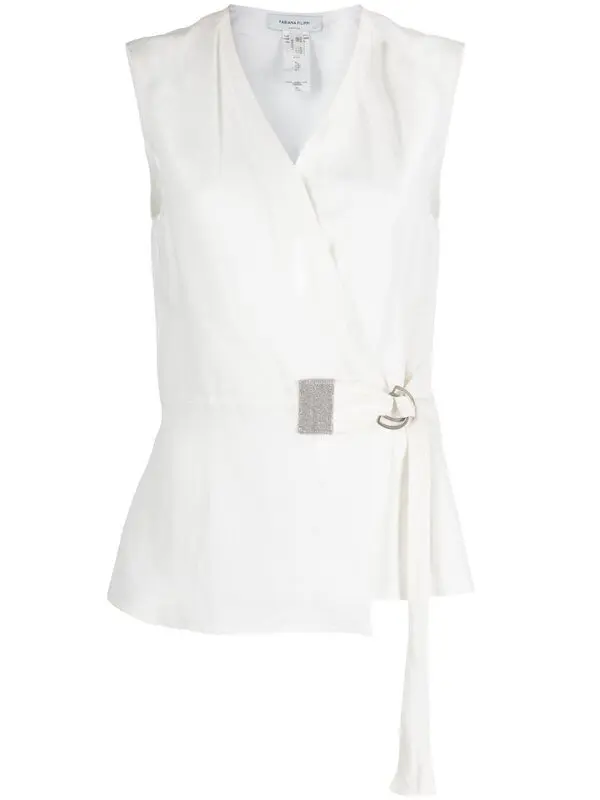 Fabiana Filippi Embellished Wrap Blouse
