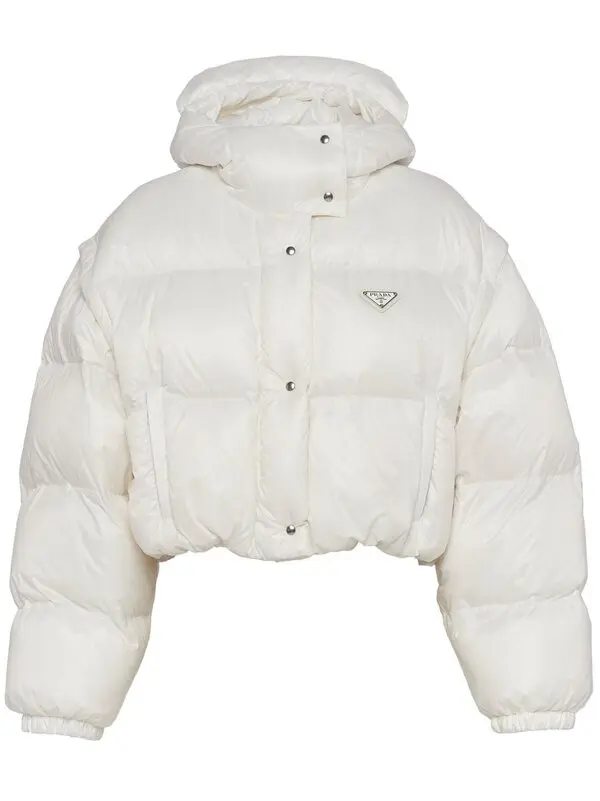 Prada Re-nylon Convertible Down Jacket - White