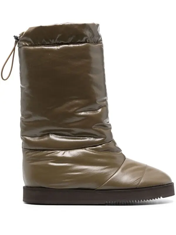 GIABORGHINI Patent Knee-high Boots - Brown
