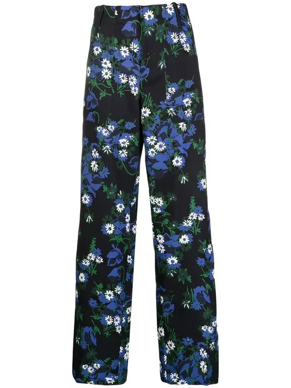 Plan C All-over Floral-print Trousers