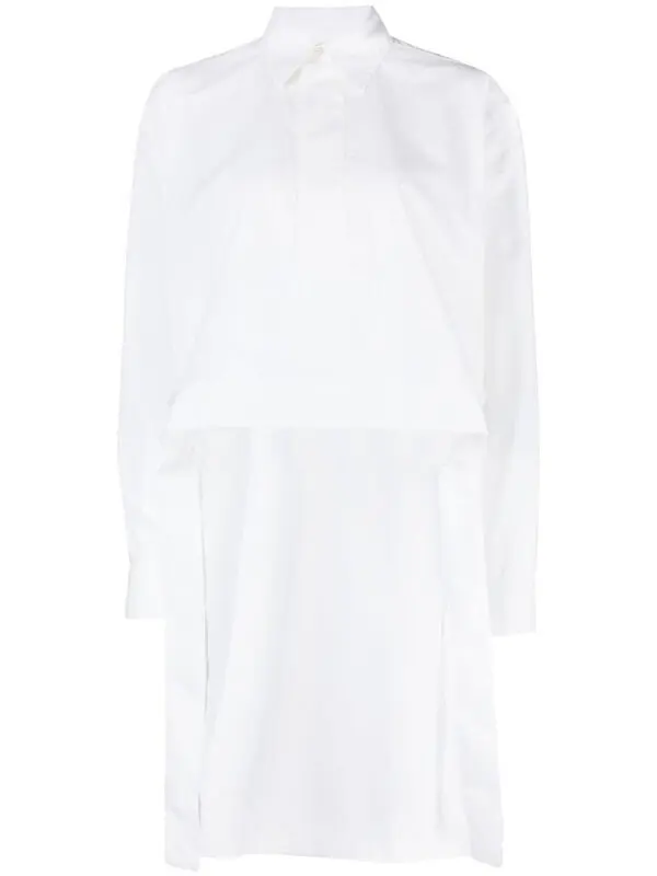 Plan C Asymmetric-hem Cotton Shirt