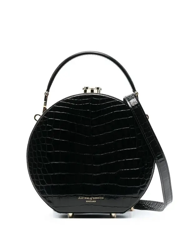 ASPINAL OF LONDON Crocodile-embossed Hat Box Tote Bag