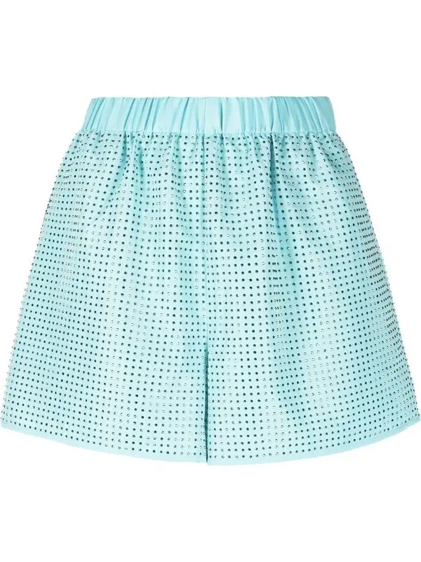 SELF-PORTRAIT Rhinestone-embellished High-waisted Shorts