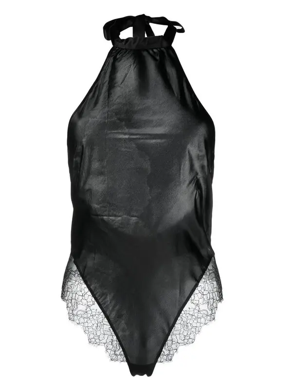 MAISON CLOSE Lace-trim Bodysuit - Black