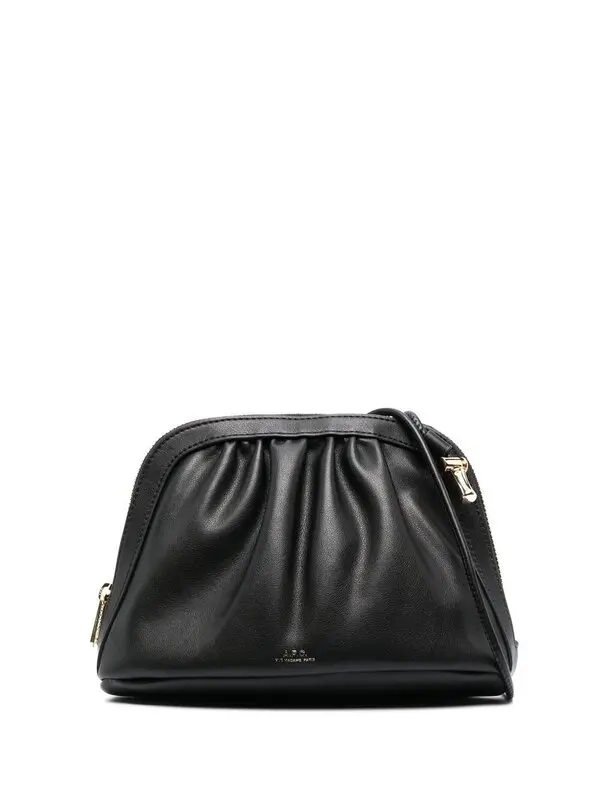 A.p.c. Pleated Crossbody Bag - Black