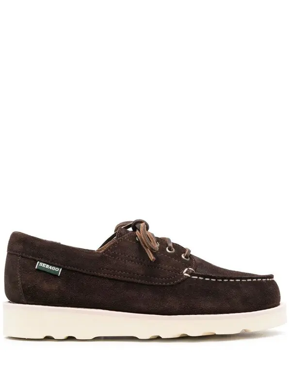 SEBAGO Lace-up Suede Boat Shoes - Brown