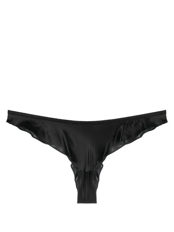 MAISON CLOSE Flared Satin-finish Briefs - Black