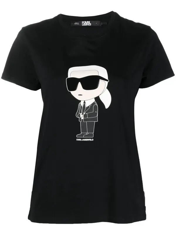 Karl Lagerfeld Ikon Organic-cotton T-shirt - Black