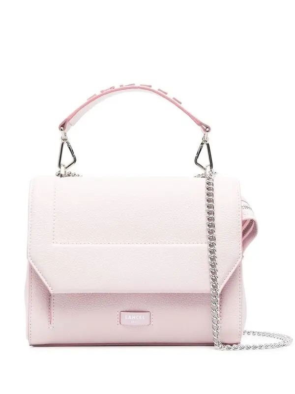 LANCEL Logo-lettering Leather Tote Bag - Pink