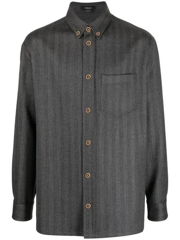 Versace Herringbone Cashmere Overshirt