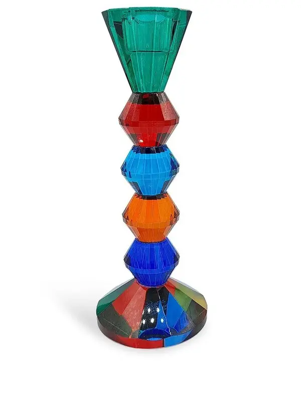 LES-OTTOMANS Crystal Candle Holder - Green