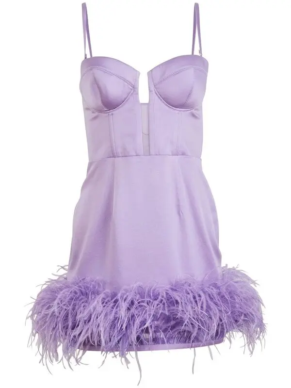 Fleur Du Mal Feather-embellished Bustier Dress