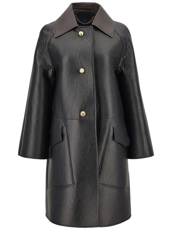 FERRAGAMO Textured Nappa-leather Coat