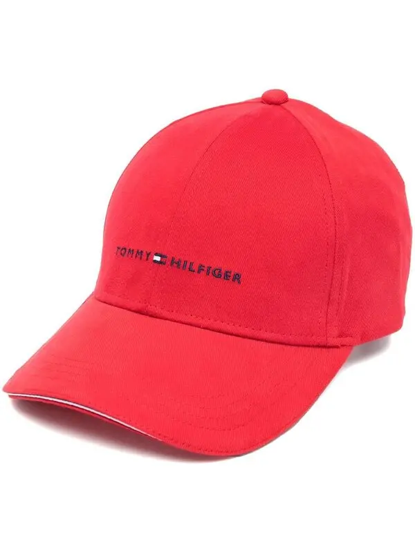 Tommy Hilfiger Embroidered Logo Baseball Cap - Red