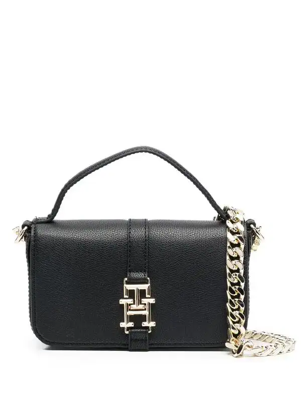 Tommy Hilfiger Logo Plaque Chain-Link Crossbody Bag In Black 31