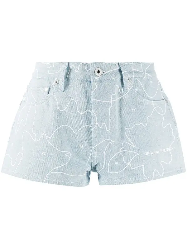 Off-White Puzzle Denim Shorts