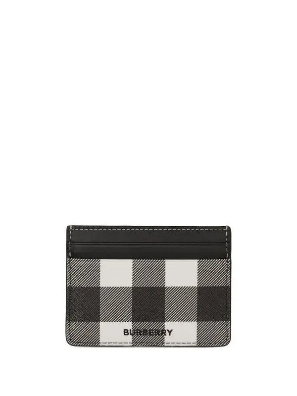 Burberry Exaggerated-check Leather Card Case - Black