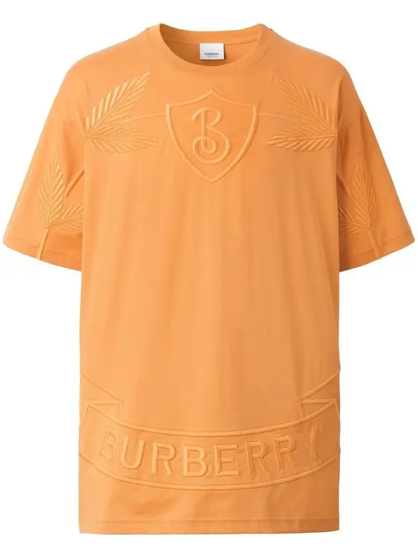 Burberry Oak Leaf Crest Embroidered T-shirt - Orange