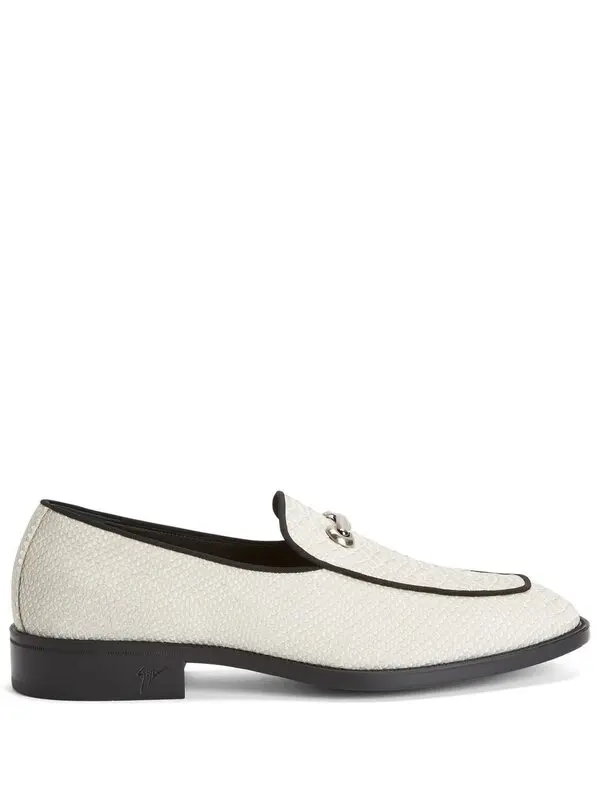 GIUSEPPE ZANOTTI Snakeskin-effect Loafers - White
