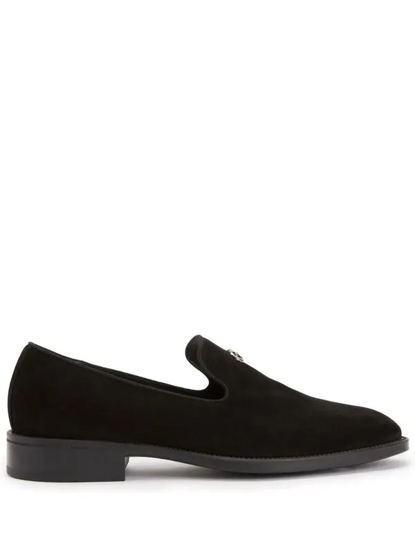 GIUSEPPE ZANOTTI Imrham Logo-plaque Loafers - Black