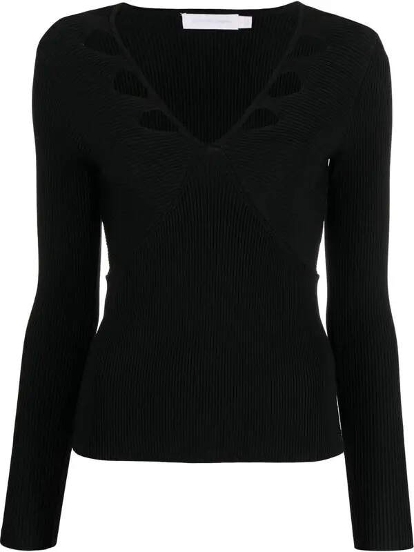 Simkhai Ribbed-knit Cut-out Top