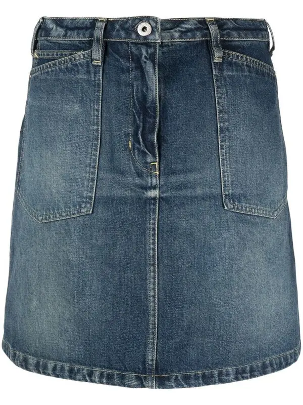 Kenzo A-line Mini Skirt - Blue