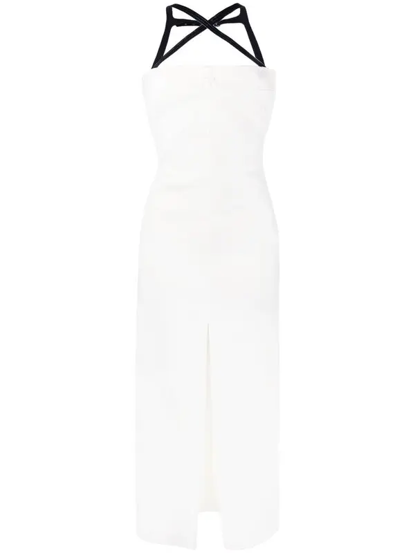 COURREGES Cross Double Crepe Long Dress