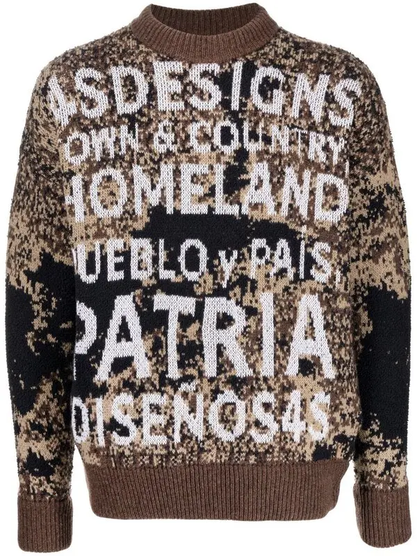 4SDESIGNS Intarsia Knit Sweatshirt