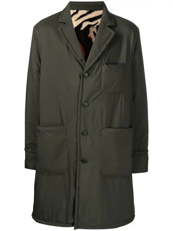 4SDESIGNS Patch-pockets Single-breasted Coat