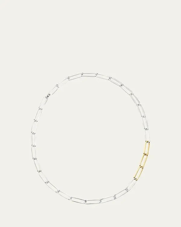 KINRADEN Two-tone Chain Link Necklace - Silver/gold