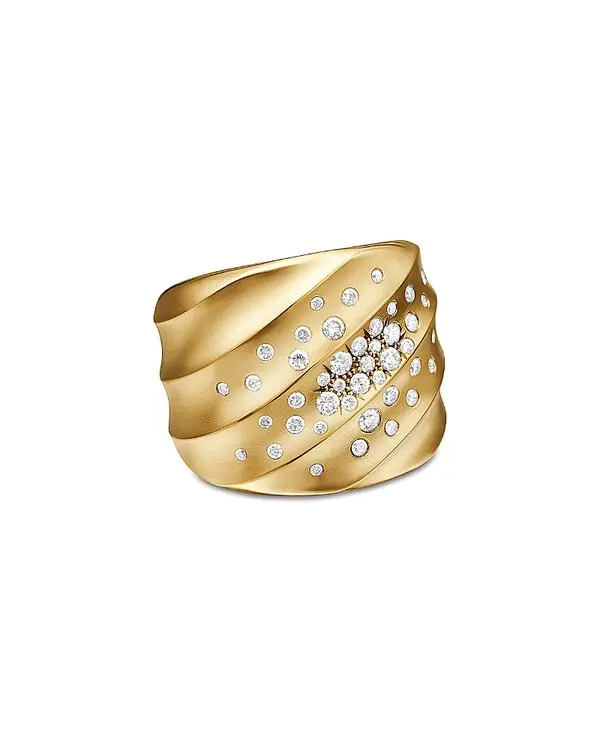 David Yurman 18k Gold Cable Edge Saddle Ring