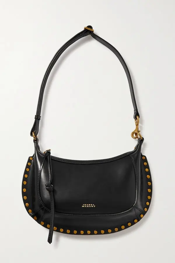 Isabel Marant Oskan Moon Studded Shoulder Bag - Black