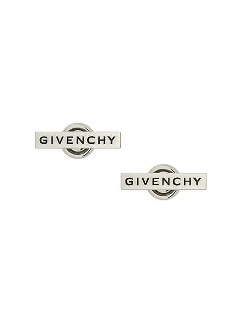 Givenchy Logo Stud Earrings - Silver | Editorialist