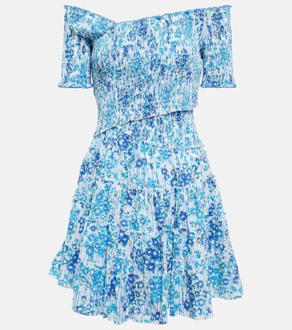 Poupette St Barth Soledad Cotton Mini Dress - Blue