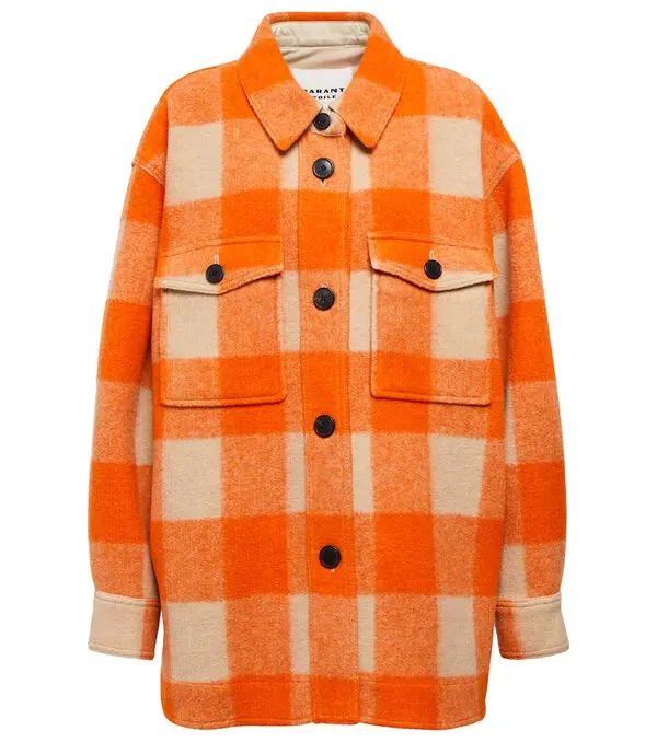 MARANT ETOILE Harveli Checked Jacket - Orange