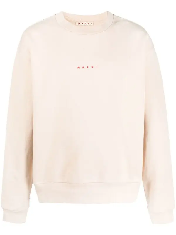 Marni Logo-print Crew-neck Sweatshirt - Neutrals