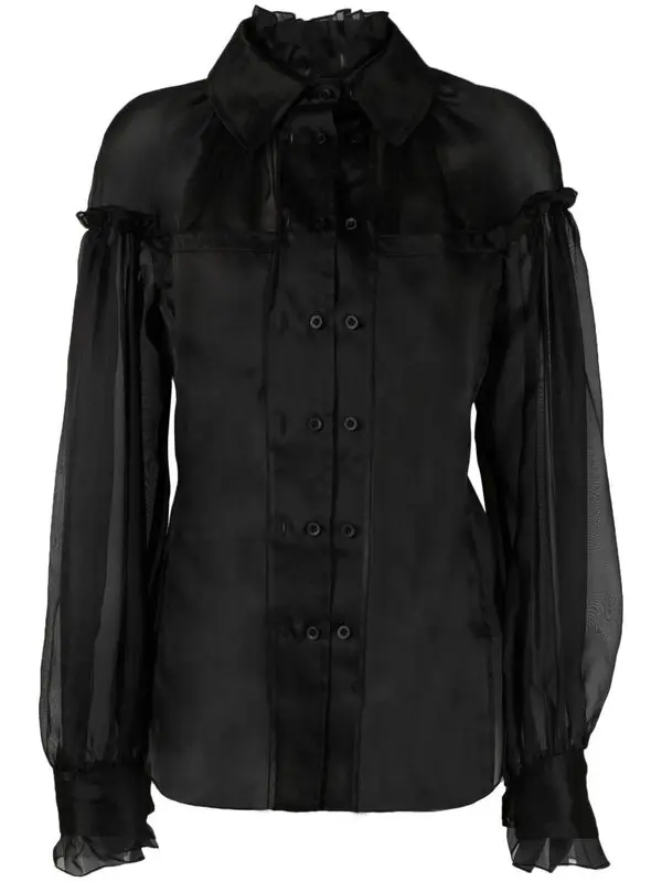032C Sheer-panel Detail Blouse