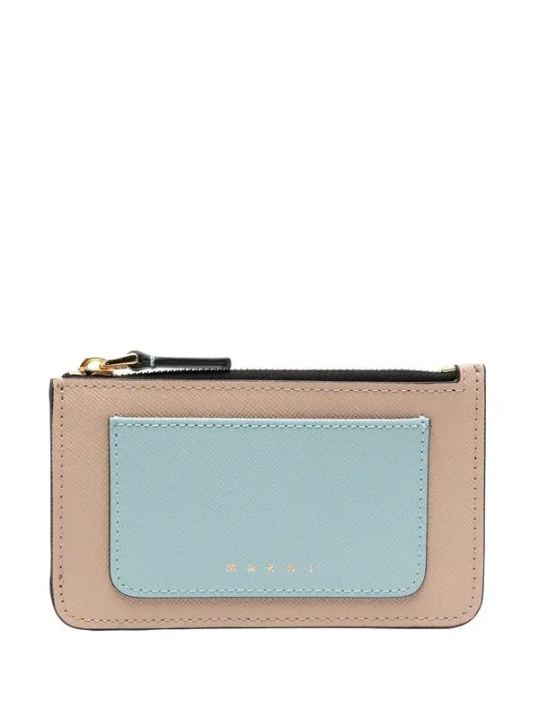 Marni Leather Colour-block Cardholder - Neutrals