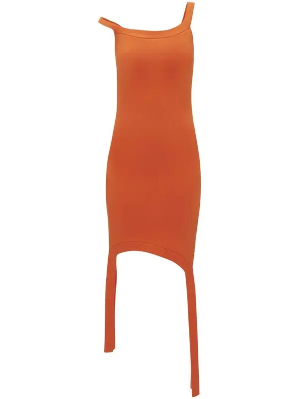JW Anderson Deconstructed Knitted Mini Dress - Orange