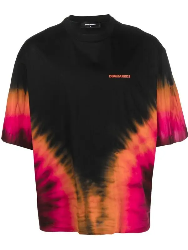 Dsquared2 Tie-dye Logo-print T-shirt - Black