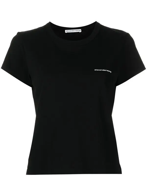 Alexander Wang Shrunken Logo T-shirt - Black