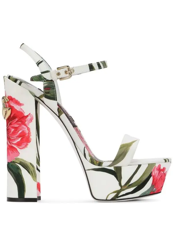 Dolce & Gabbana Floral-print Platform Sandals