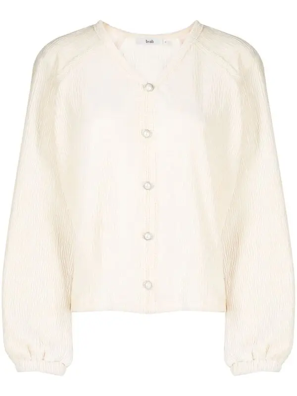 B+AB Crinkled Button-down Cardigan
