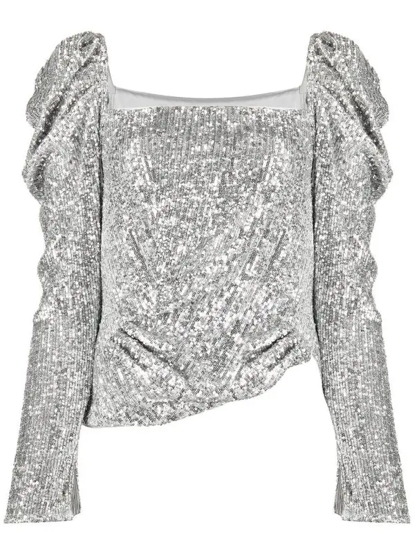 Simkhai Allura Sequin-embellished Blouse - Silver