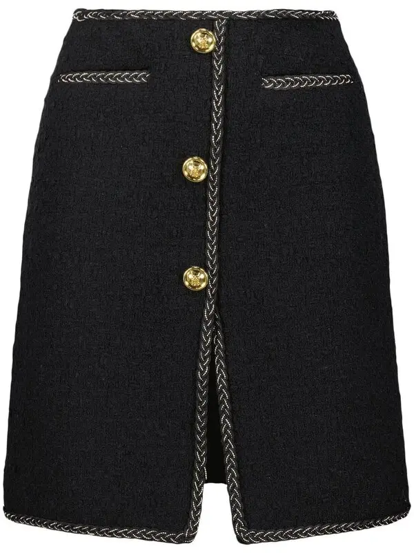 Giambattista Valli High-waisted Tweed Mini Skirt - Black
