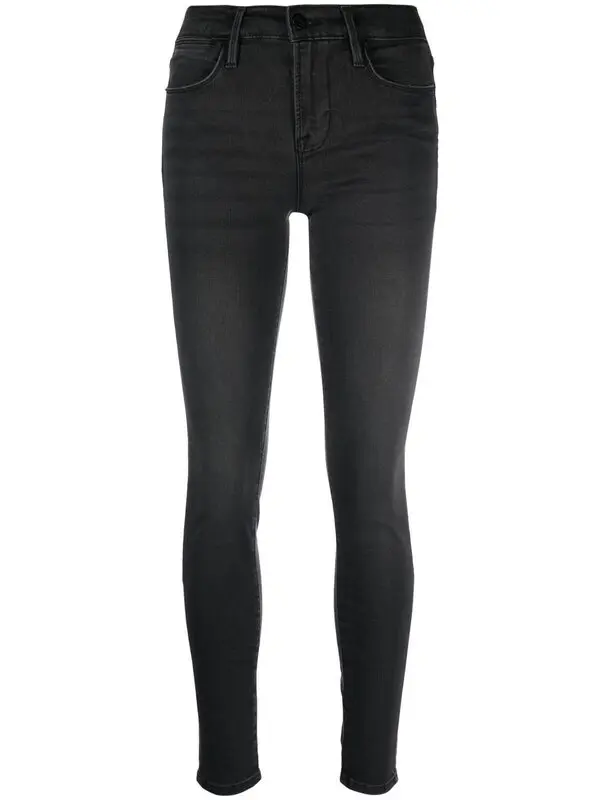 FRAME High-rise Skinny Jeans - Grey